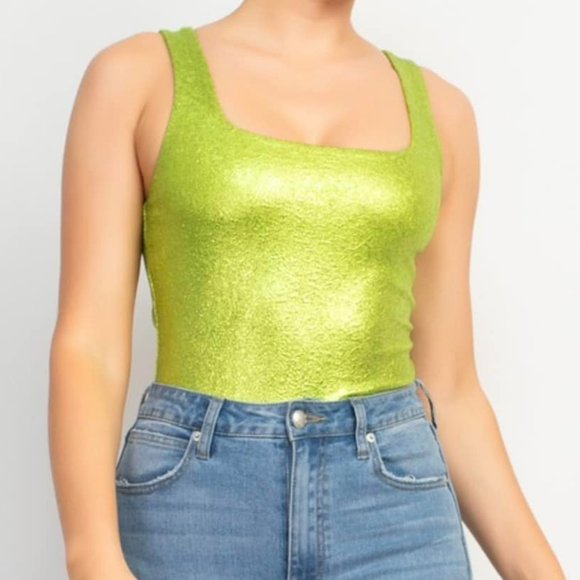 Tops | Green Body Suit | Poshmark